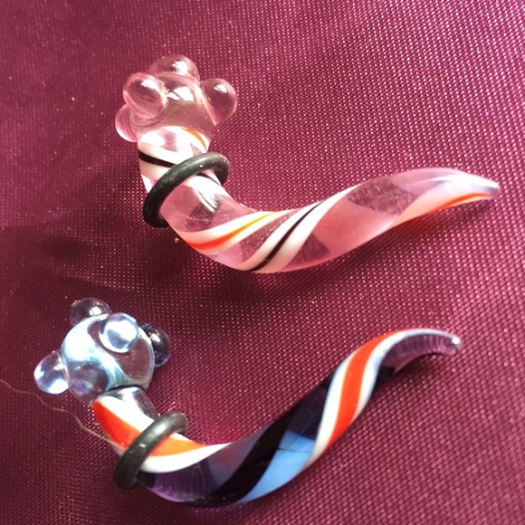 Jewelry | Set Of 8 Ear Gauges 3 Spikes And 5 Blown Glass | Poshmark